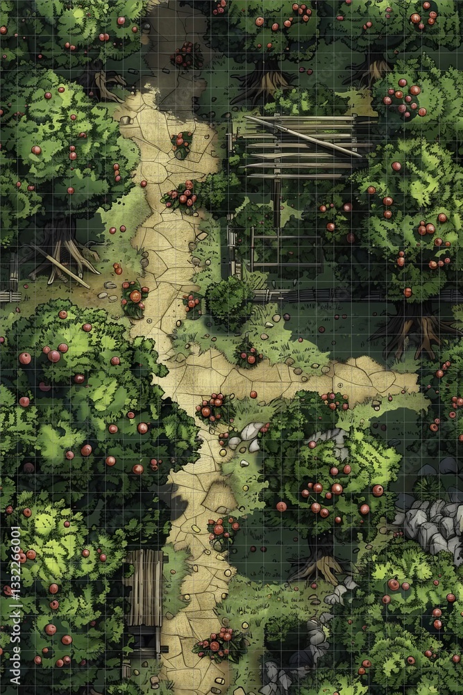 DND Battlemap Gridded Fantasy Adventure Map Game Board for Tabletop ...