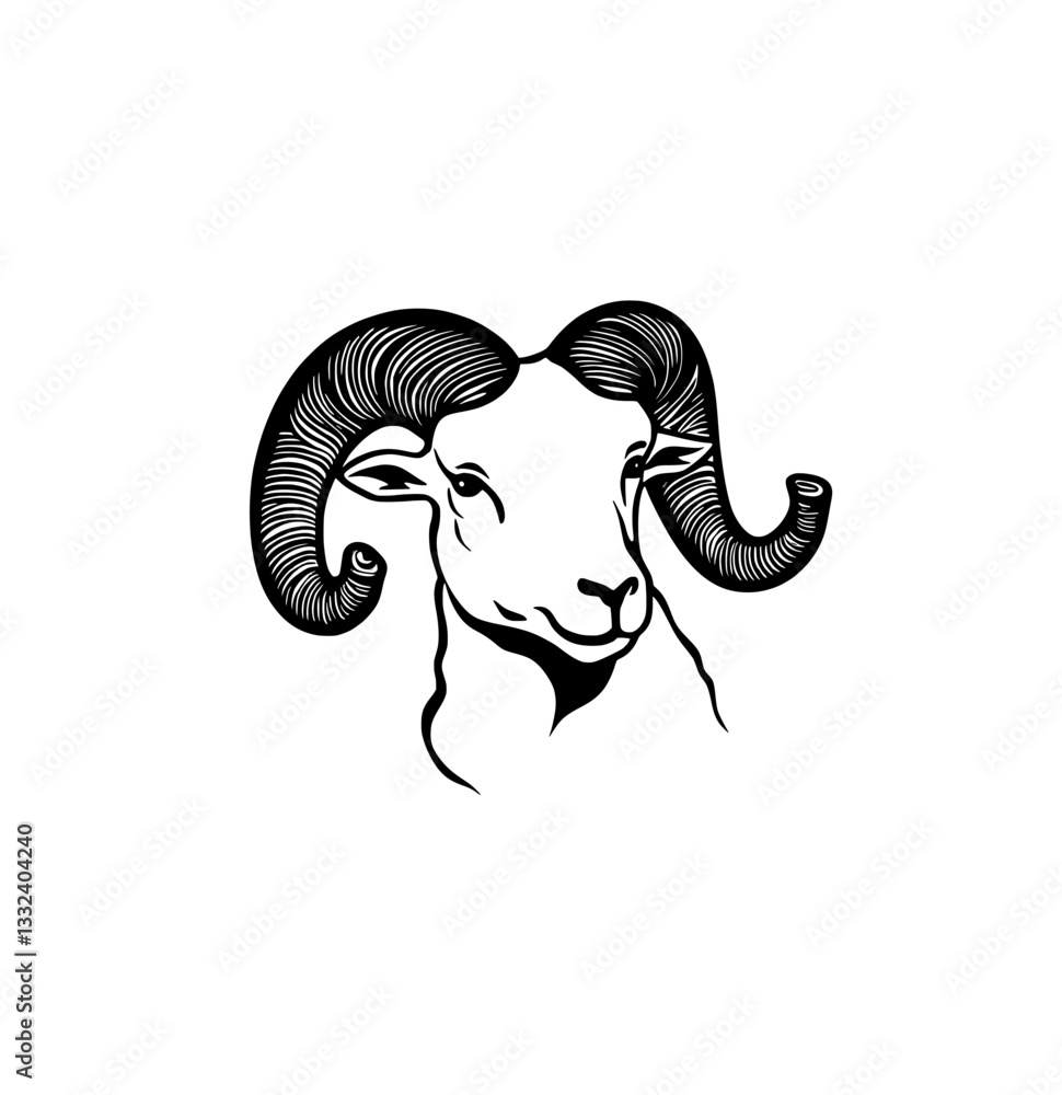 An illustration of a Ram, Goat can function as the mascot for sports ...