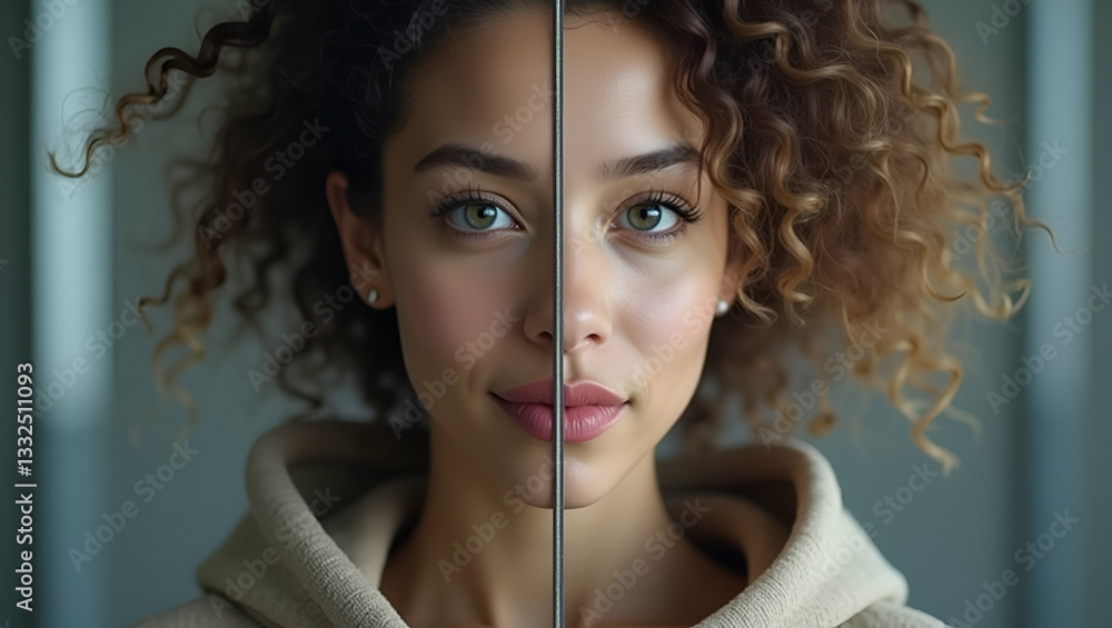 Flat Deepfake concept matching facial movements face swapping ...