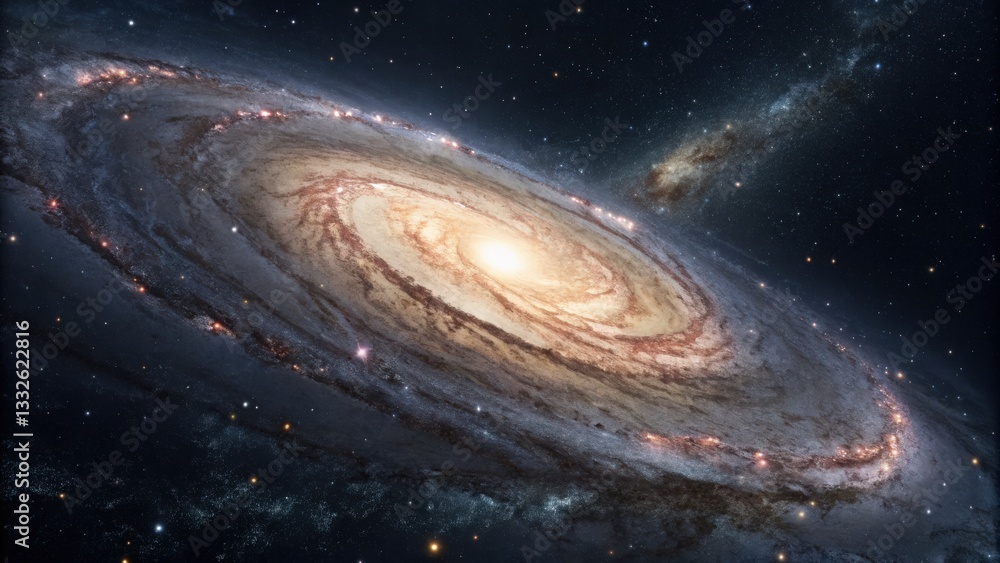 Stunning cosmic phenomenon depicting massive galaxy deep space digital ...