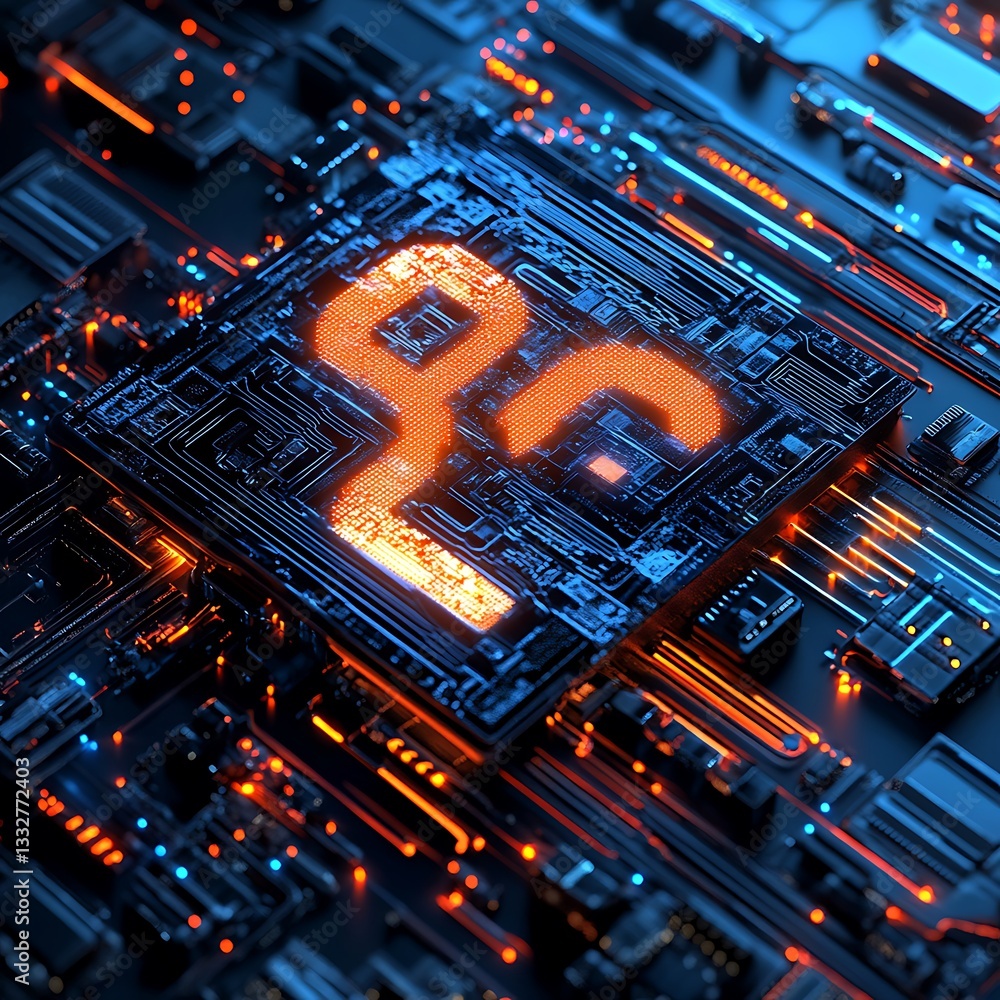 High-tech artificial intelligence design with automation high ...