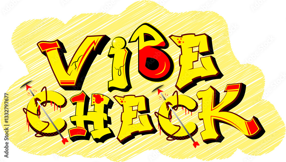 Typography vibe check | graffiti mockup design | colorful paint ...