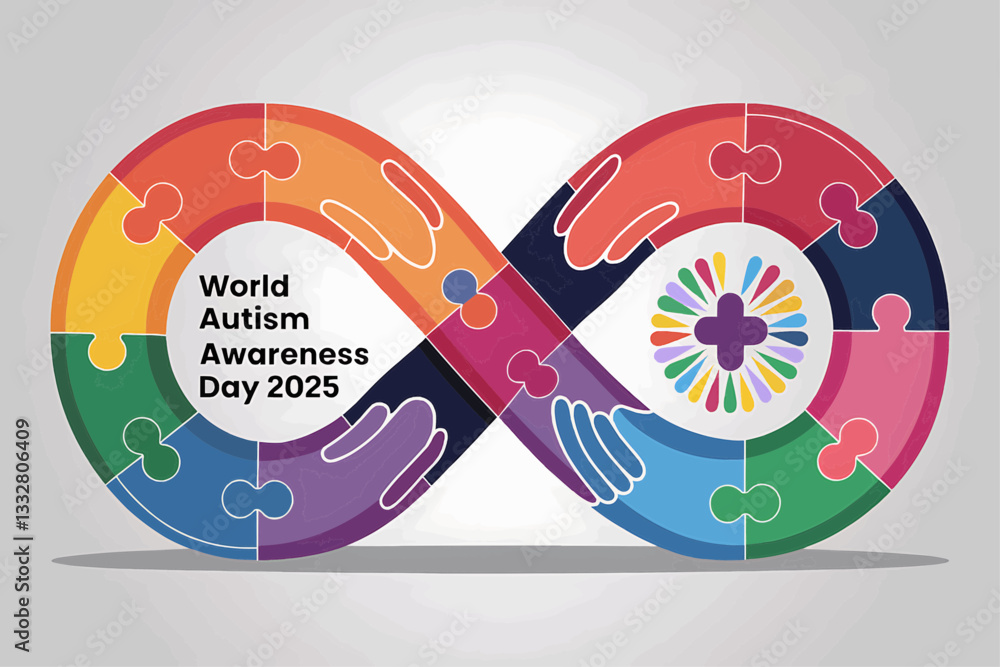Vector Illustration of World Autism Awareness Day 2025 with an Infinity ...