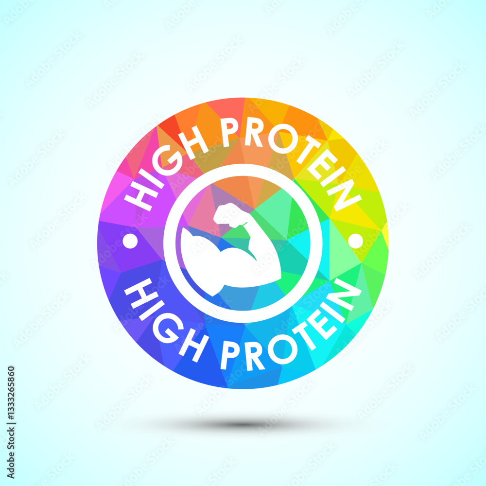 High protein icon, High protein label design for packaging, Nutrition ...