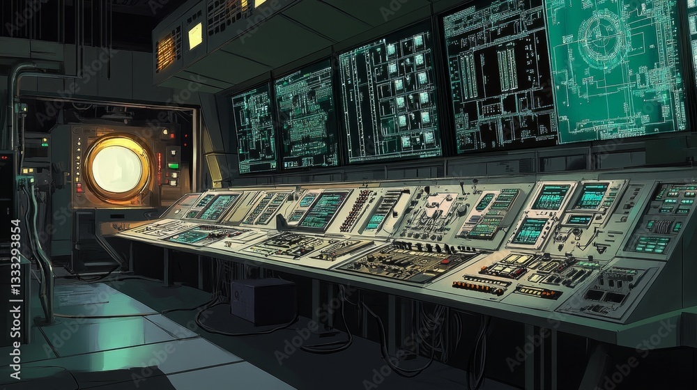 Inspecting reactor operations in a nuclear facility control room ...