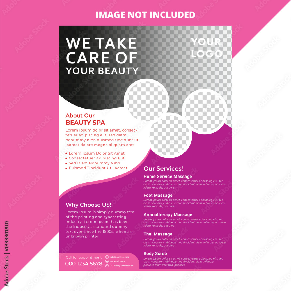 Beauty parlor flyer design template layout Stock Vector | Adobe Stock