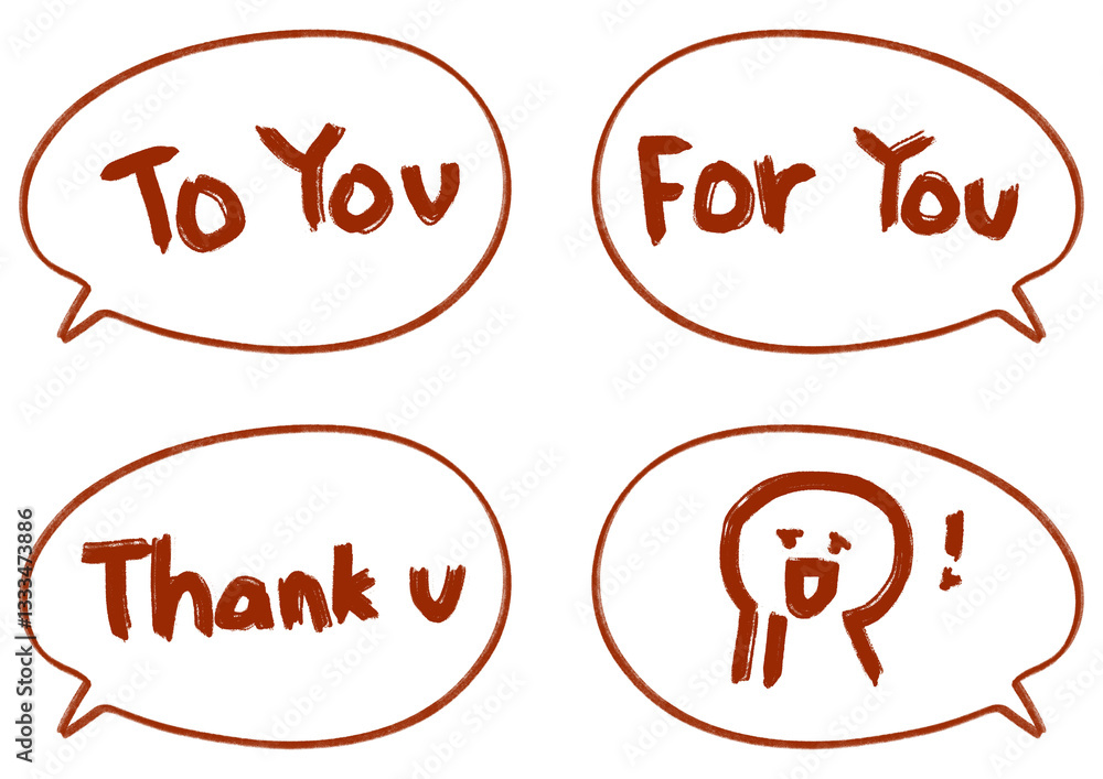 Doodle labels. Set of hand lettering simple word labels in speech ...