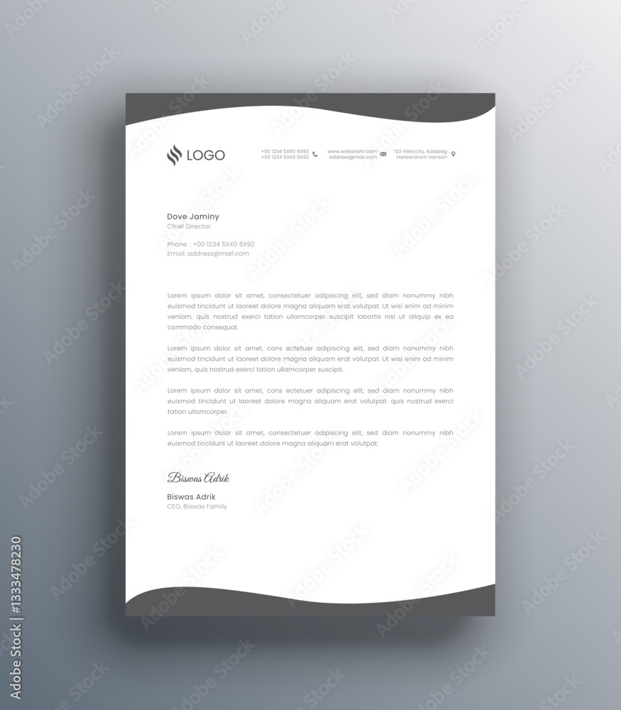 Official Business Letterhead template, Creative modern letterhead ...