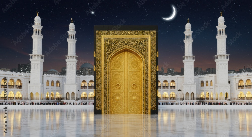 Majestic Night View of the Kaaba and Masjid al-Haram in Mecca, Saudi ...