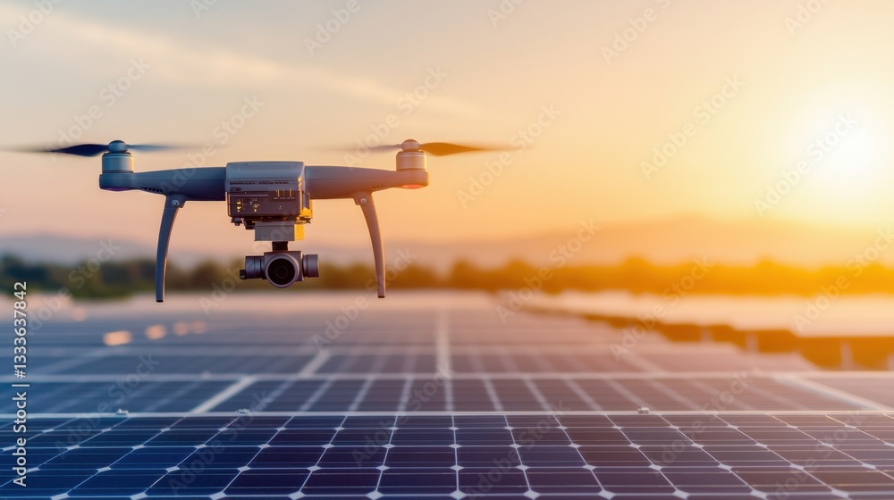 Inspection Electrical Systems Concept, Drone Performing Thermal ...