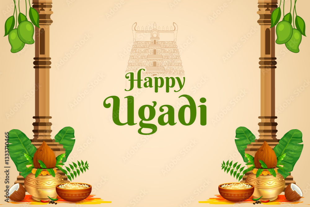 Ugadi traditional festival holiday background for the New Year s Day ...