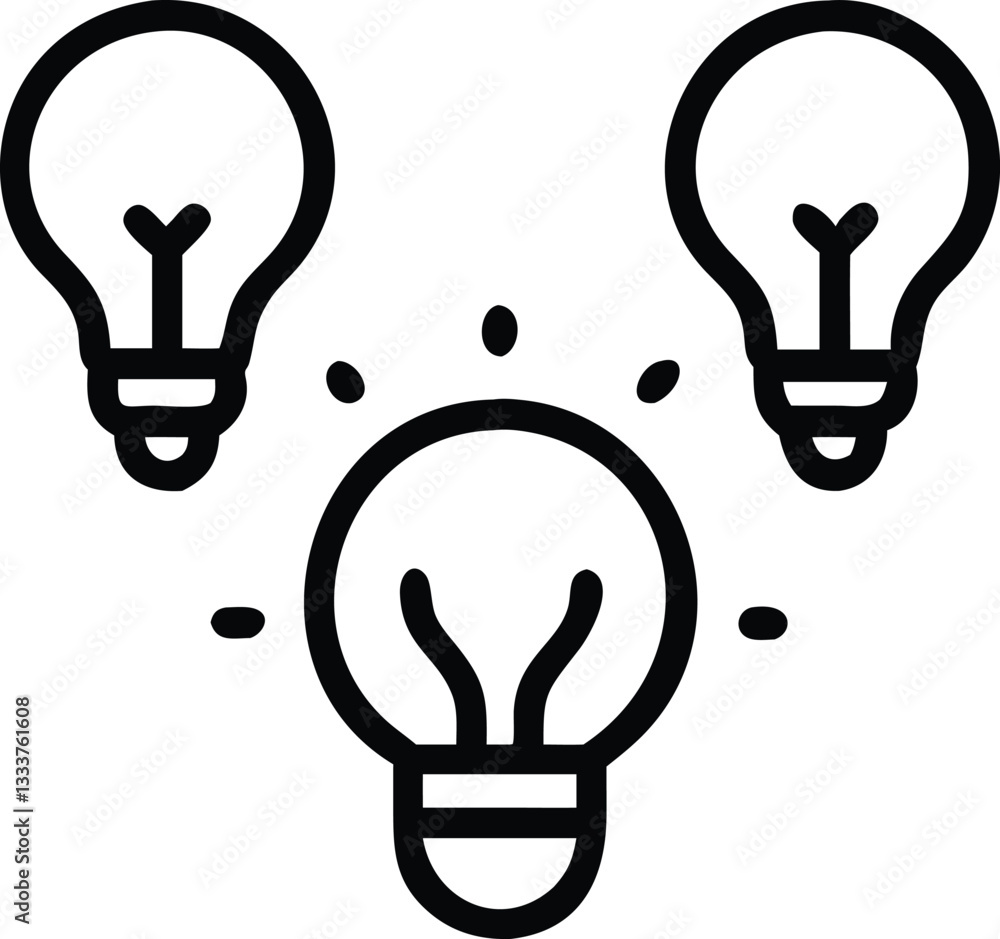 Editable Bulb Line Icons Premium Pack for UI Apps Stock Vector | Adobe ...