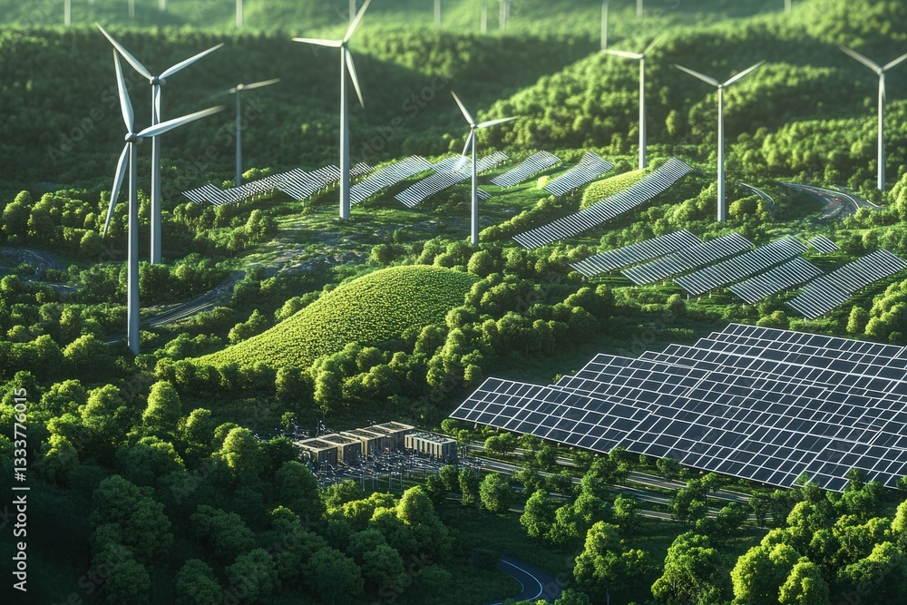 Renewable Energy Growth Visualization – A dynamic digital display ...