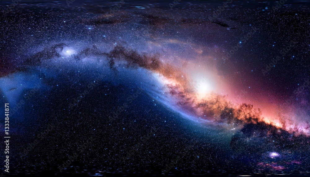 360 degree equirectangular space nebula panorama with hdri spherical ...