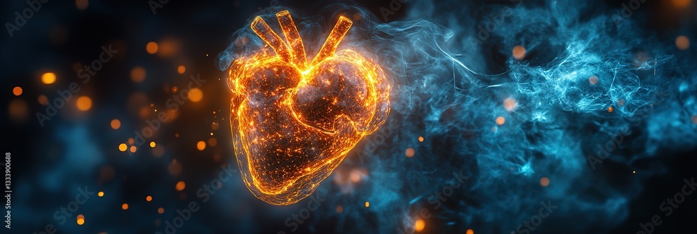 Futuristic cardiac visualizing CT MRI scans, diagnosing heart diseases ...