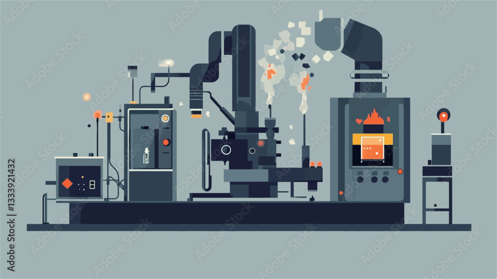 The illustration depicts a simplified, stylized representation of an ...