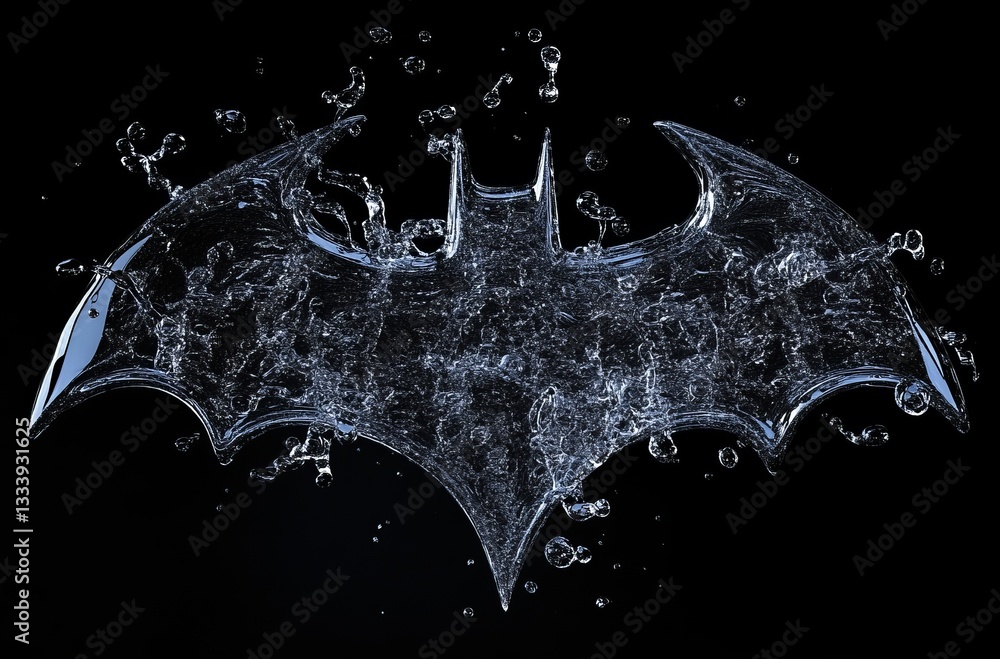 Water Splash Batman Logo on Black Background (1) Stock Photo | Adobe Stock