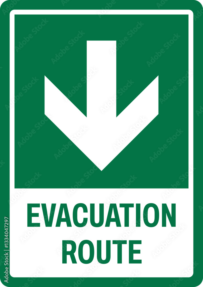 emergency and first aid safety signs v2 uppercase text_evacuation route ...