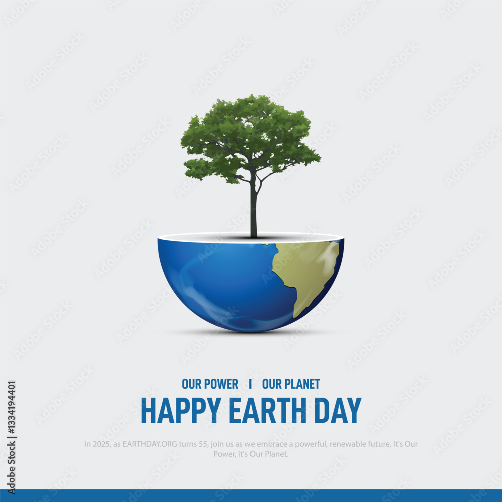 Our Power, Our Planet. earth day 2025. Happy earth day concept banner ...