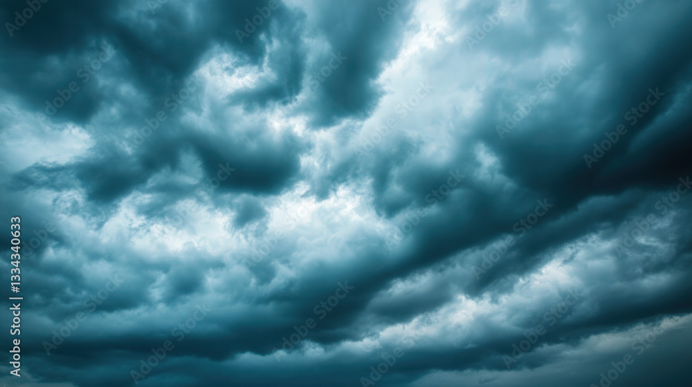 Dramatic stormy sky with dark ominous clouds and the potential for ...