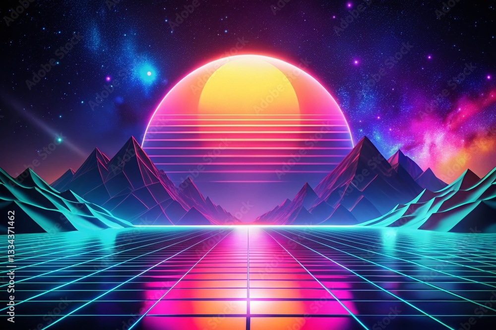 80s Retro Holographic Gradient Backgrounds: Vibrant Iridescent Flyer ...