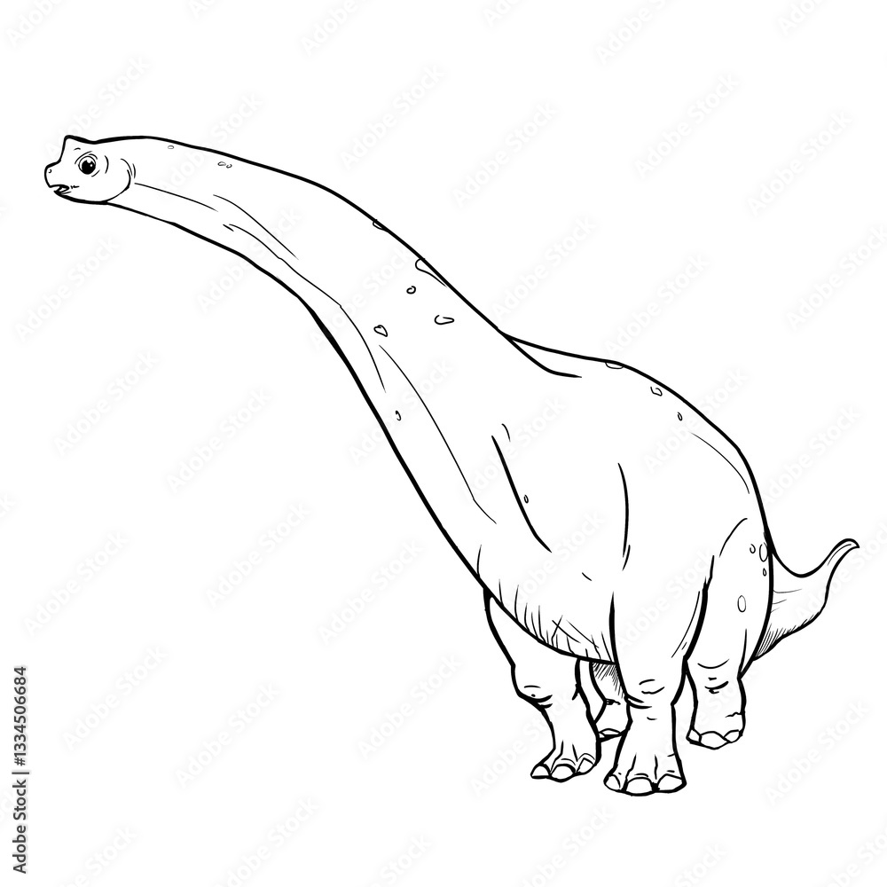 Dinosaur Hand drawing line art coloring book illustration, coloring ...