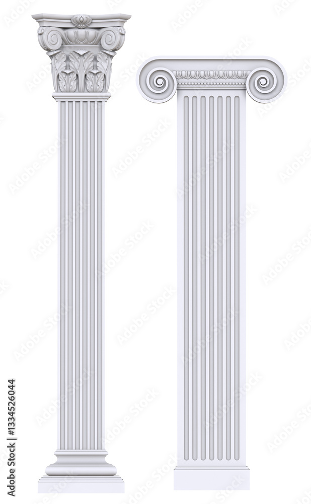 Marble antique columns and pillars of roman and greek architecture ...