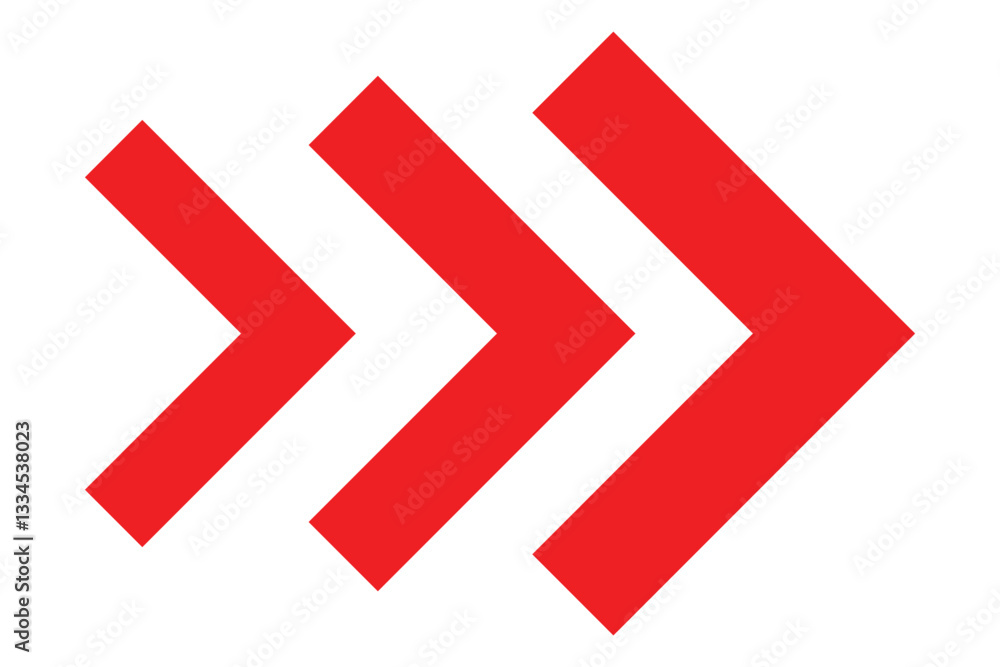 Red chevron arrows. Modern swipe buttons isolated on white background ...