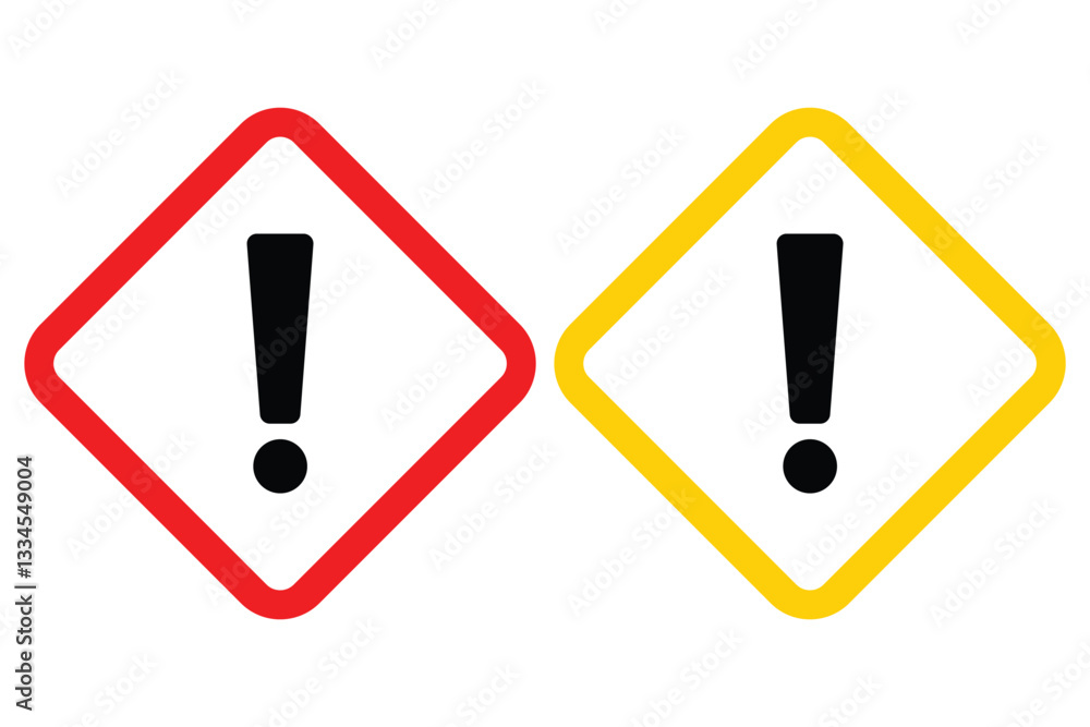 Set of caution, danger and warning signs. Precaution, attention, alert ...