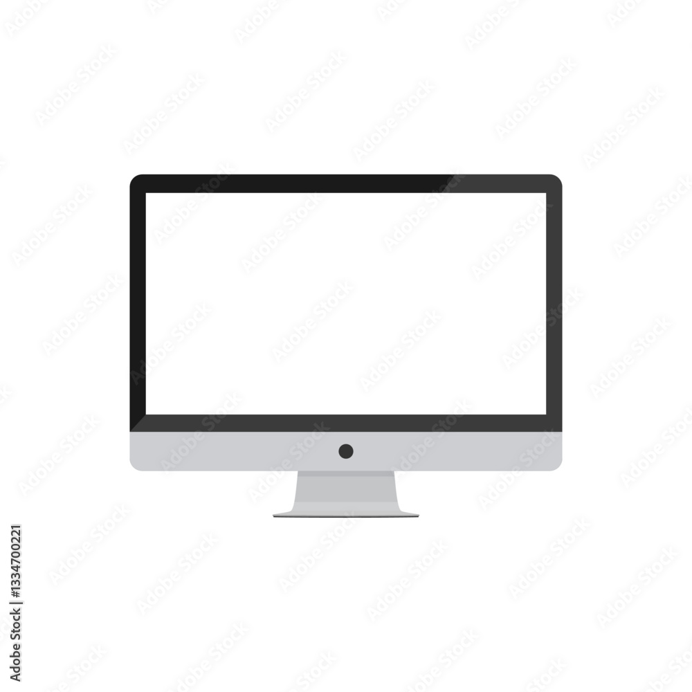 Monitor Mockup Display Vector, Line Art Gaming Monitor Icon, Minimalist ...