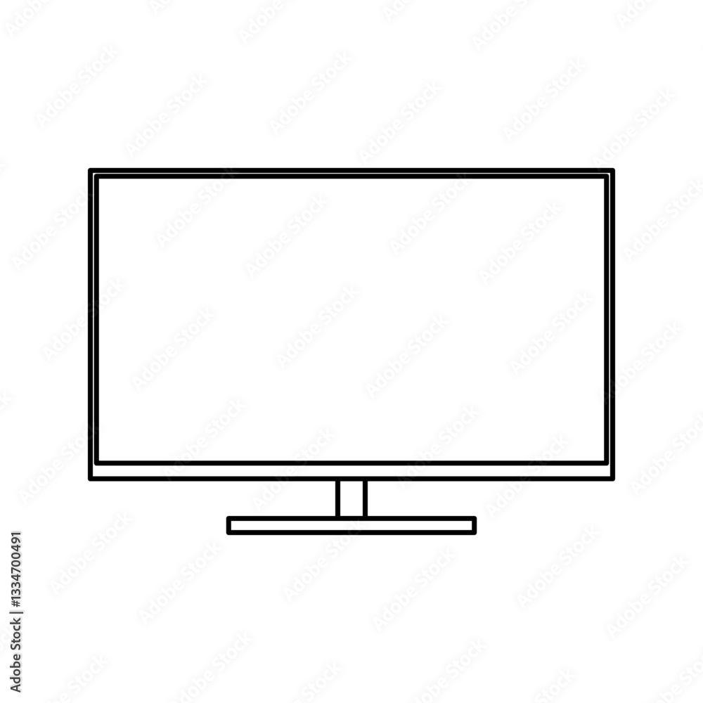 Monitor Icon Vector, Realistic Gaming Monitor Illustration, LED ...