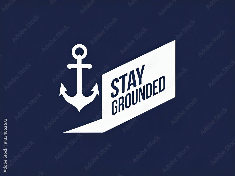 Nautical Themed Stay Grounded Concept with Anchor Symbol Stock ...