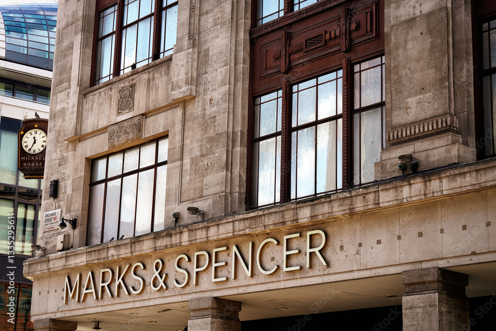 M&S Flagship Marks & Spencer Store Iconic Art Deco Building Exterior ...