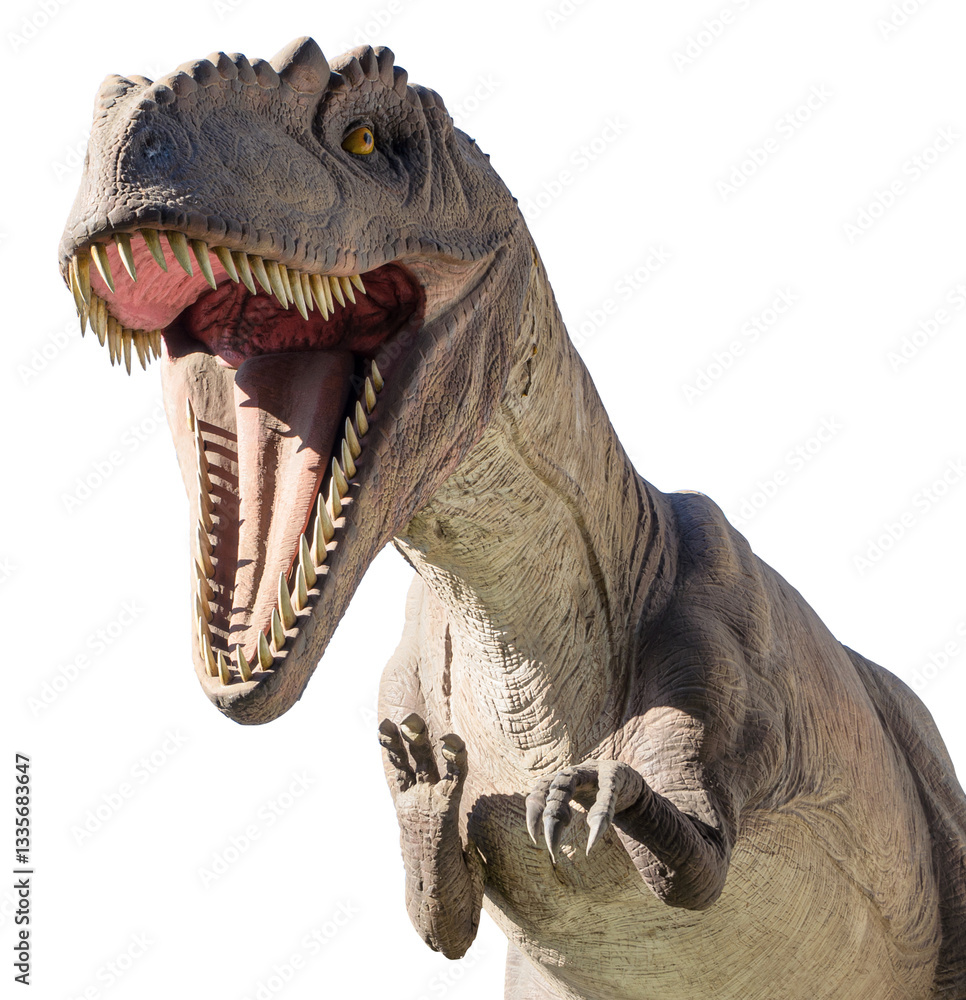 Dinosaurio T-Rex o Tyrannosaurus Rex, feroz y aterrador con dientes ...