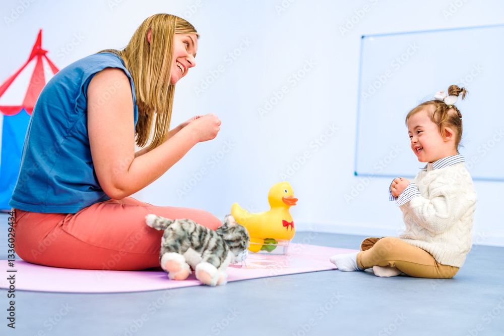 Nonverbal child with Down syndrome learning baby sign language with the ...