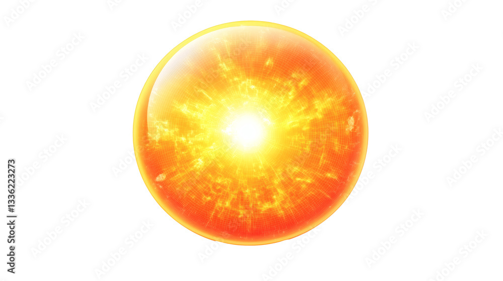 Fame in glass ball on cut out isolated on white background. Fireball ...