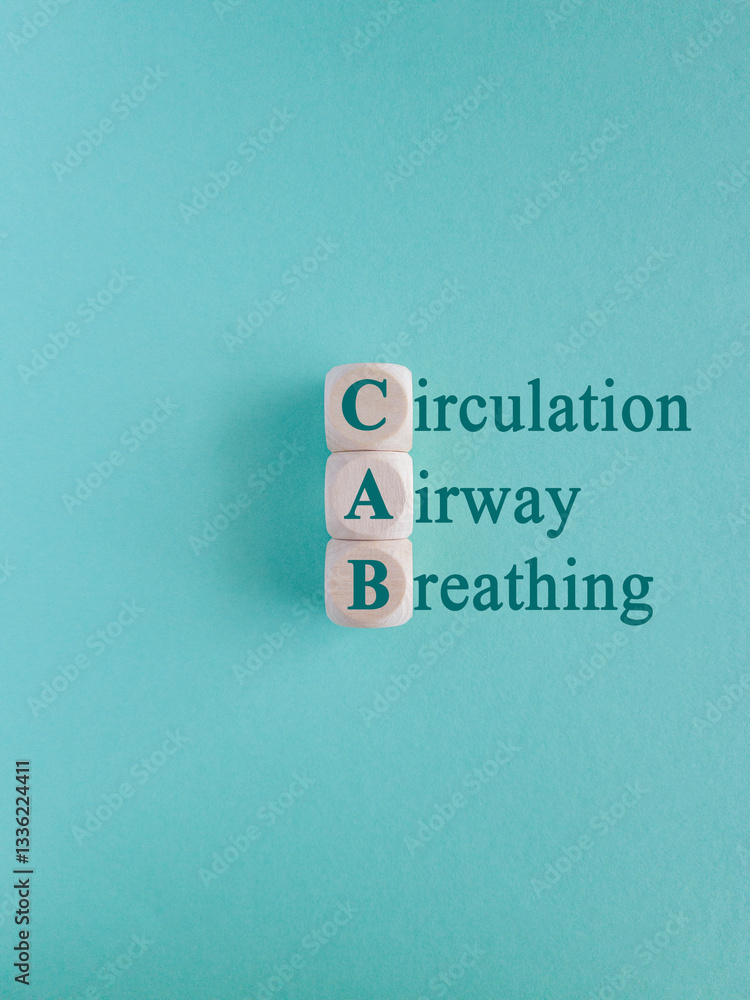 Cubes form the acronym CAB (Circulation, Airway, Breathing). Beautiful ...