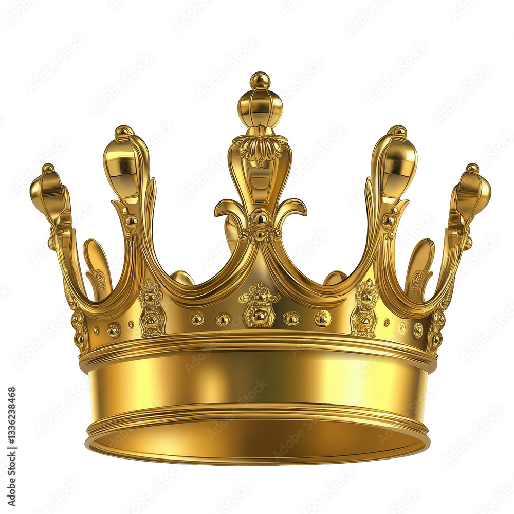 [Transparent Background PNG]Golden Royal Crown Illustration Stock Photo ...