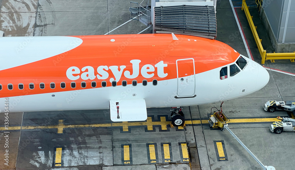 EasyJet Airbus A321 NEO Aircraft Fuselage Logo Stock Photo | Adobe Stock