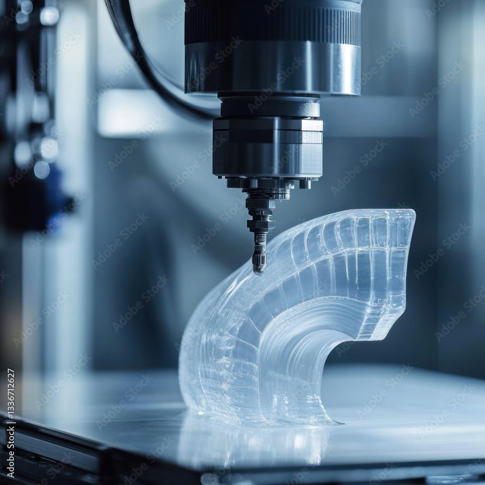 modern high-tech material processing using a CNC machine. The milling ...