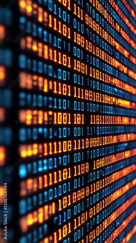 Abstract Digital Binary Code Backdrop Tech Environment Visual Data Representation Futuristic ...