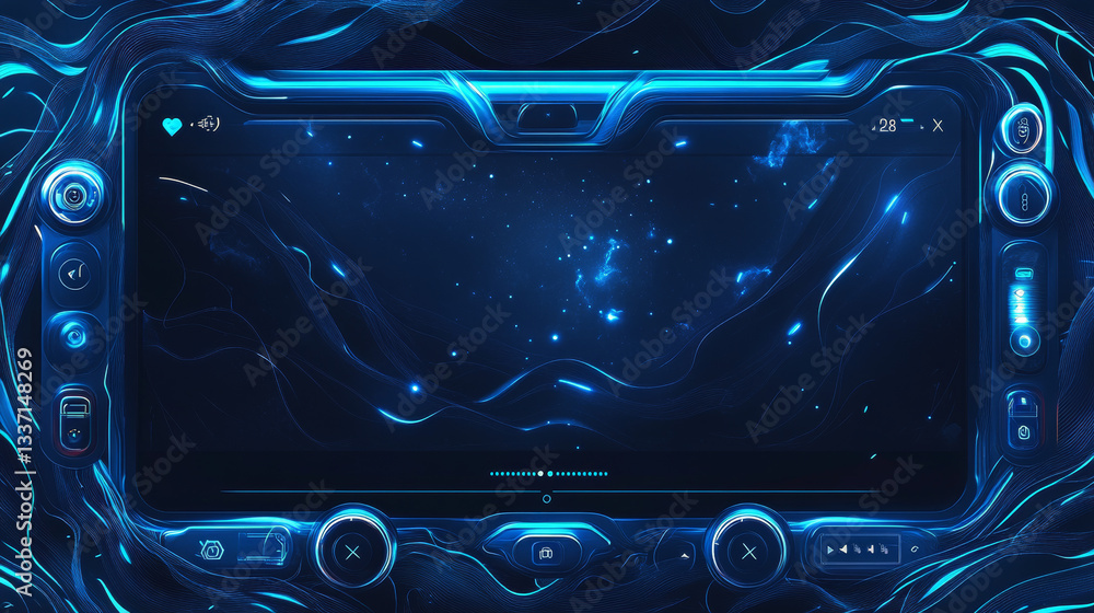 Ilustración de Stock Game streaming overlay panels and buttons with ...