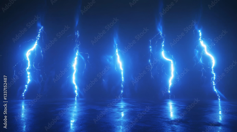 Sprite sheet with lightnings, thunderbolt strikes set for game fx ...