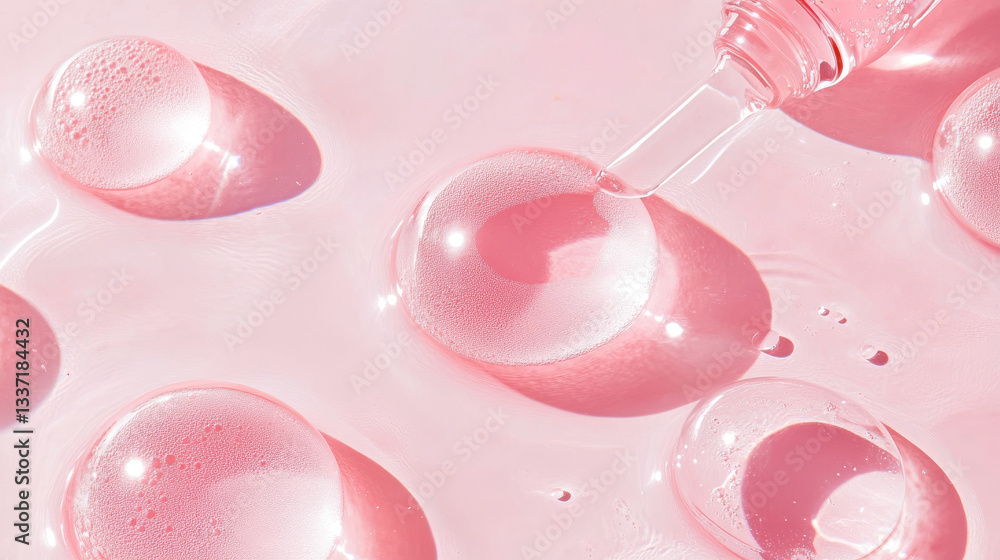 Pink gel drops set isolated on transparent background. Vector realistic ...