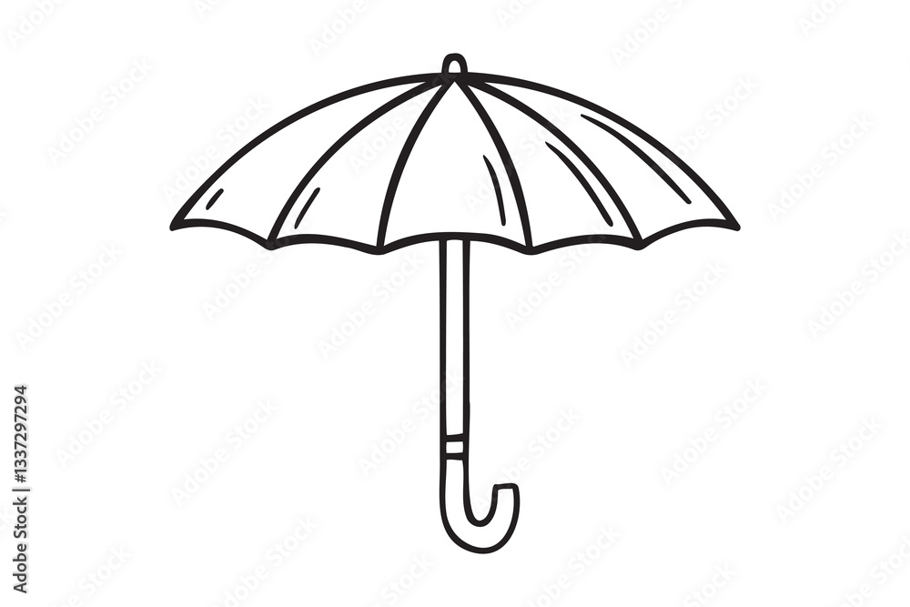 umbrella icon doodle hand drawn. Outline drawing umbrella line clipart ...