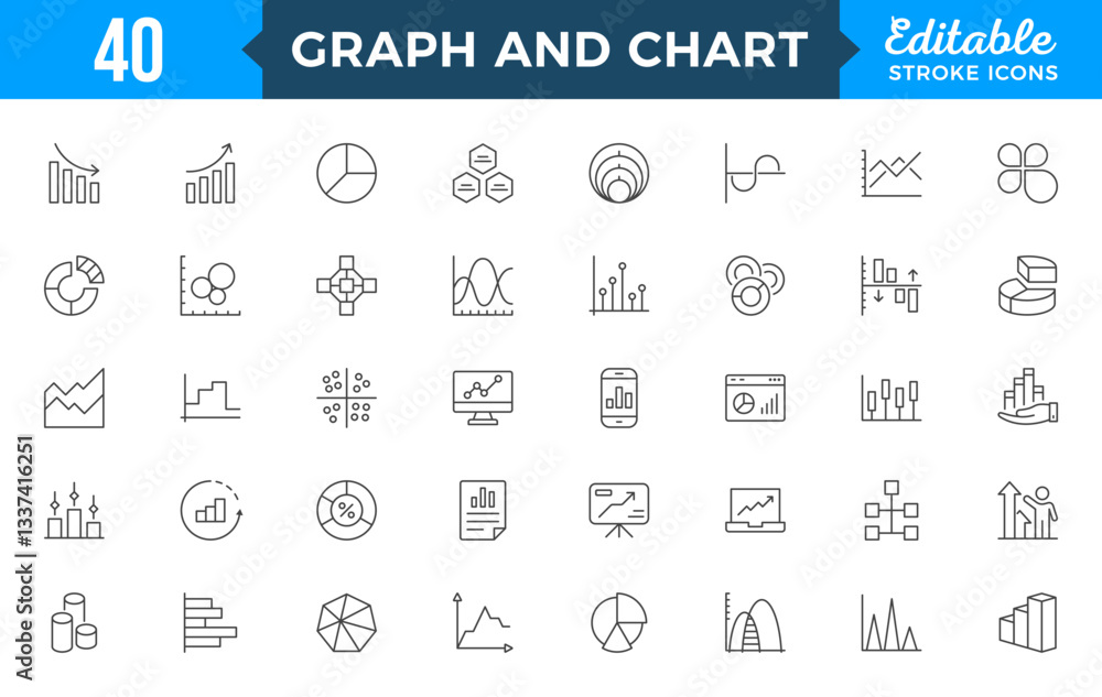 Business graphs and charts icon set. Growing bar graph icons ...