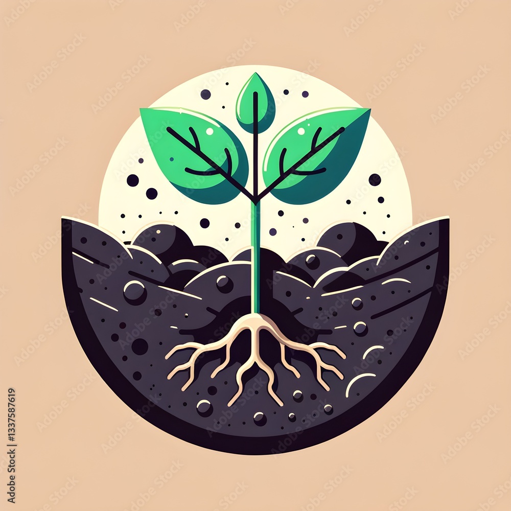 Symbolic illustration of sustainable development: A young plant ...