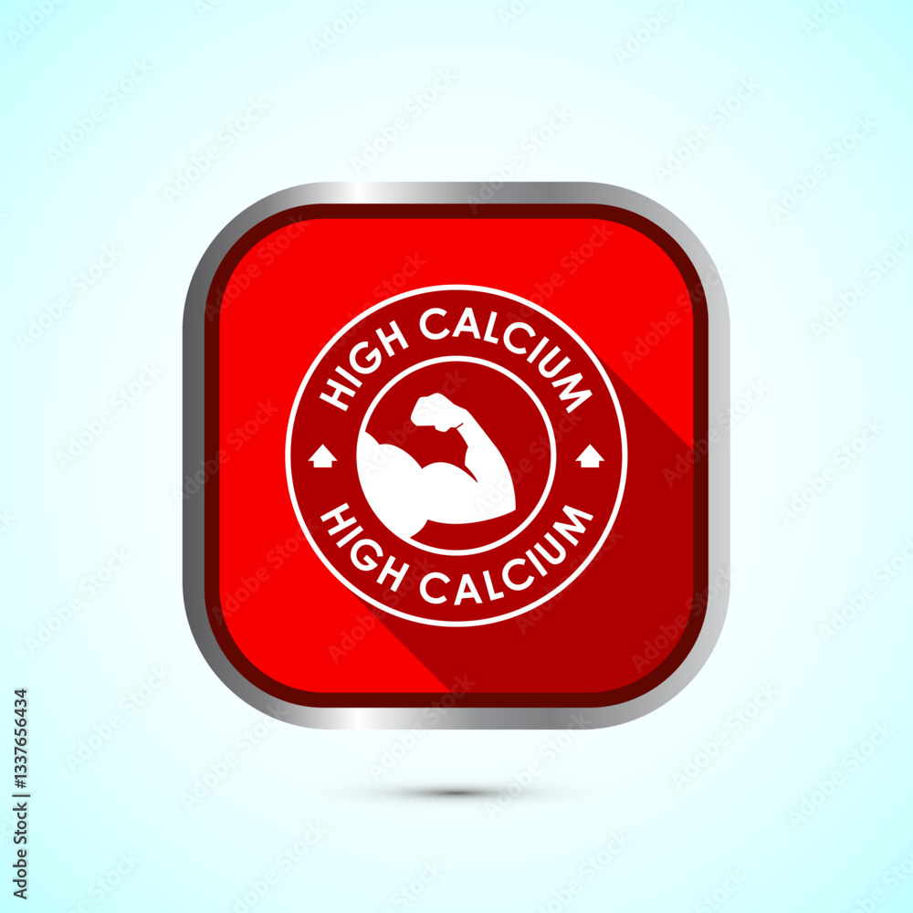 High calcium icon design illustration, High calcium label, logo, sign ...