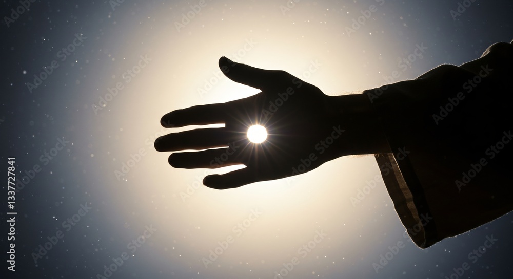 Jesus Hand with crucifixion hole reaching Out in Heavenly Light, Jesus ...