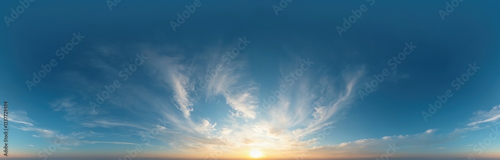Sky panorama with Cirrostratus clouds in spherical format, seamless ...
